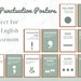 Punctuation English Classroom Posters Set of 12, Boho Classroom Decor ...