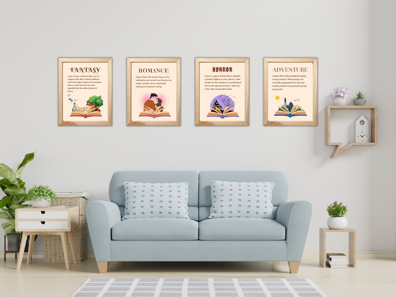 Literary Genre Posters, Novel Types, ELA Classroom, Writing Posters ...