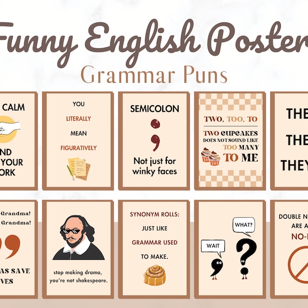 Grammar Poster - Etsy