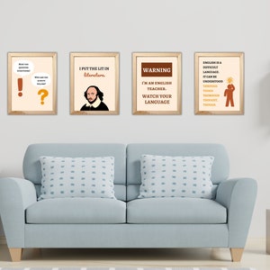 10 Funny English Classroom Posters Printable, Grammar Punctuation ...