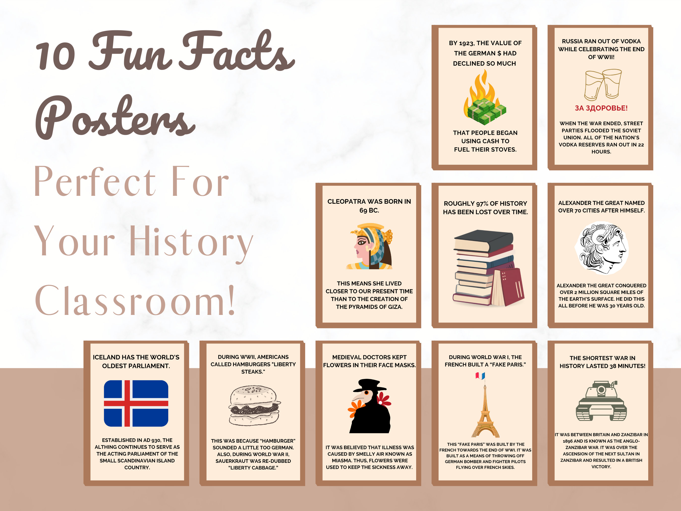 History Classroom Decor Set of 10 History Posters History - Etsy