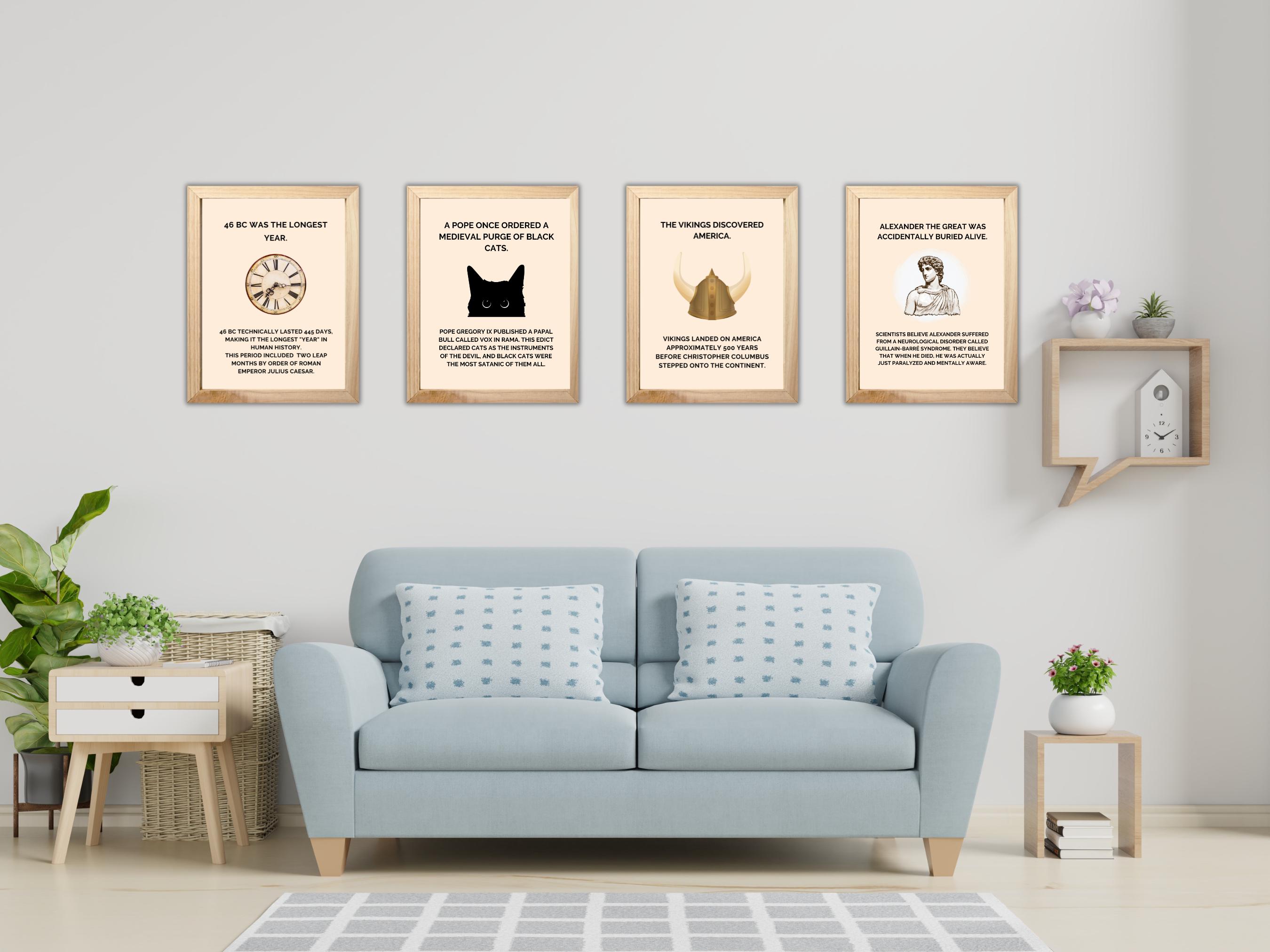 History Classroom Decor, Set of 10 History Posters, History Facts ...