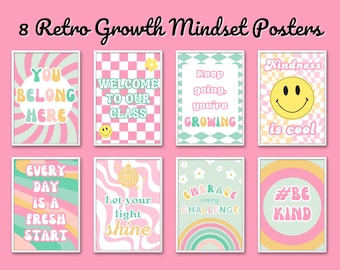 Growth Mindset Retro Posters, Classroom Posters, Elementary Classroom ...