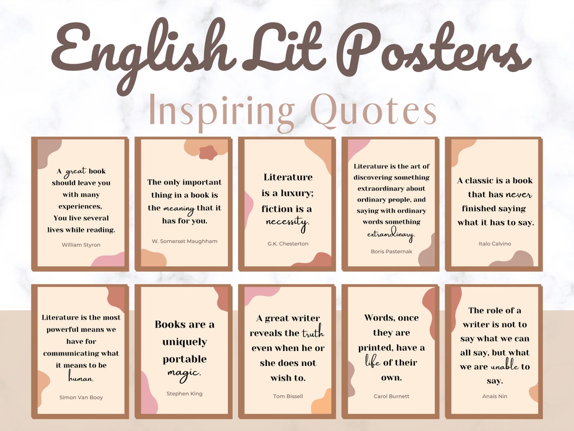 10 English Classroom Posters, Class Decor , English Teacher, Inspiring ...