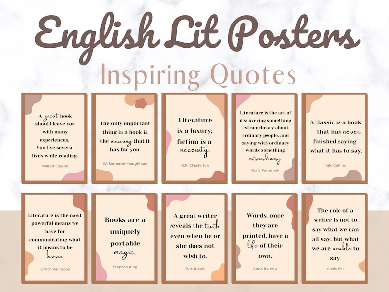 10 English Classroom Posters, Class Decor , English Teacher, Inspiring ...