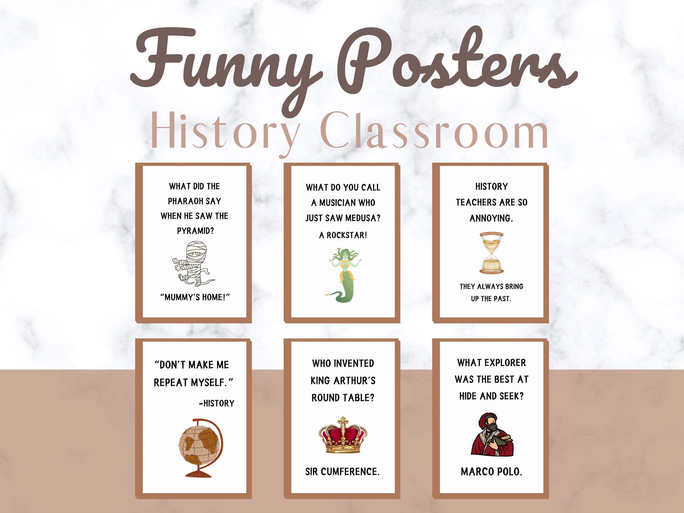 History Classroom Decor Funny History Posters Social Studies Classroom ...