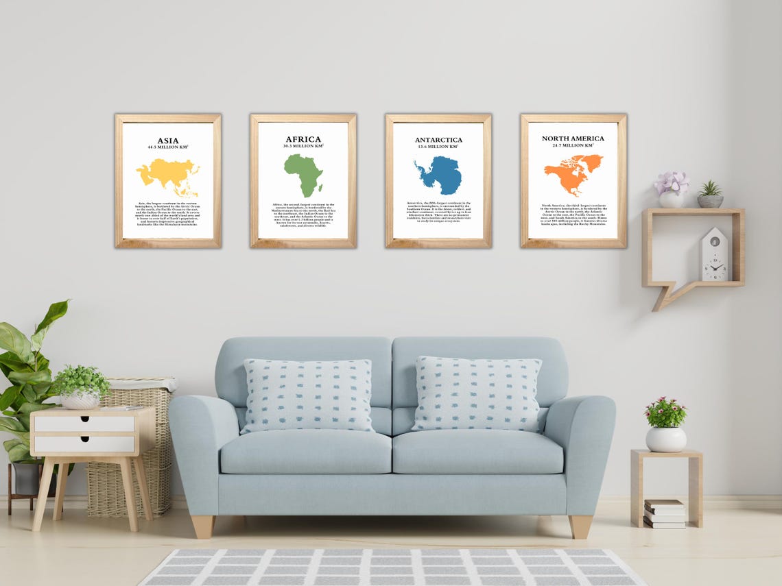 7 Continents Printable Posters, Geography Posters, Geography Classroom ...