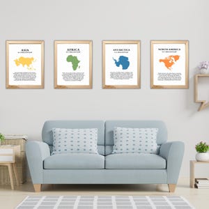 7 Continents Printable Posters, Geography Posters, Geography Classroom ...