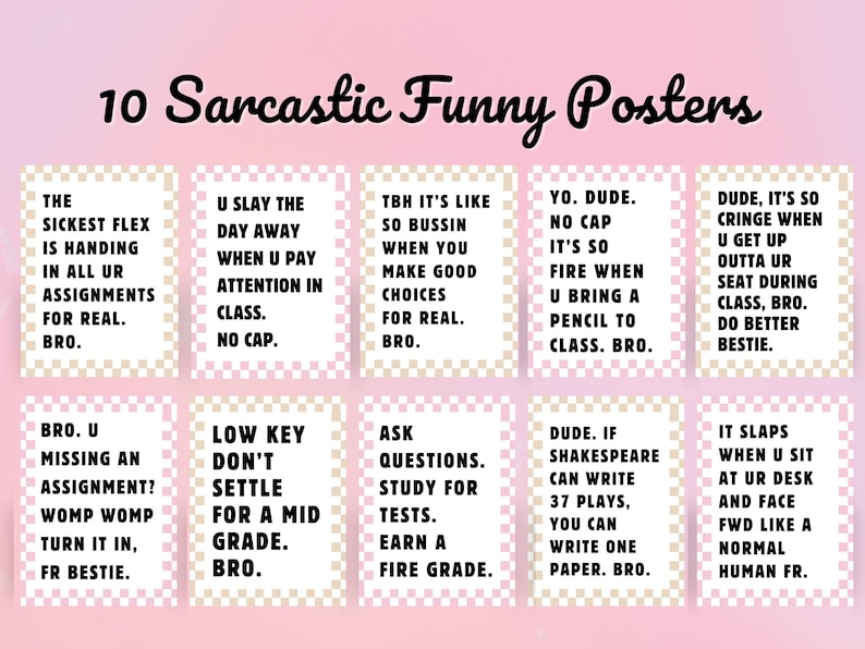 Sarcastic Funny Classroom Posters, Middle School Teacher Posters, High ...