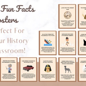 History Classroom Decor, Set of 10 History Posters, History Facts ...
