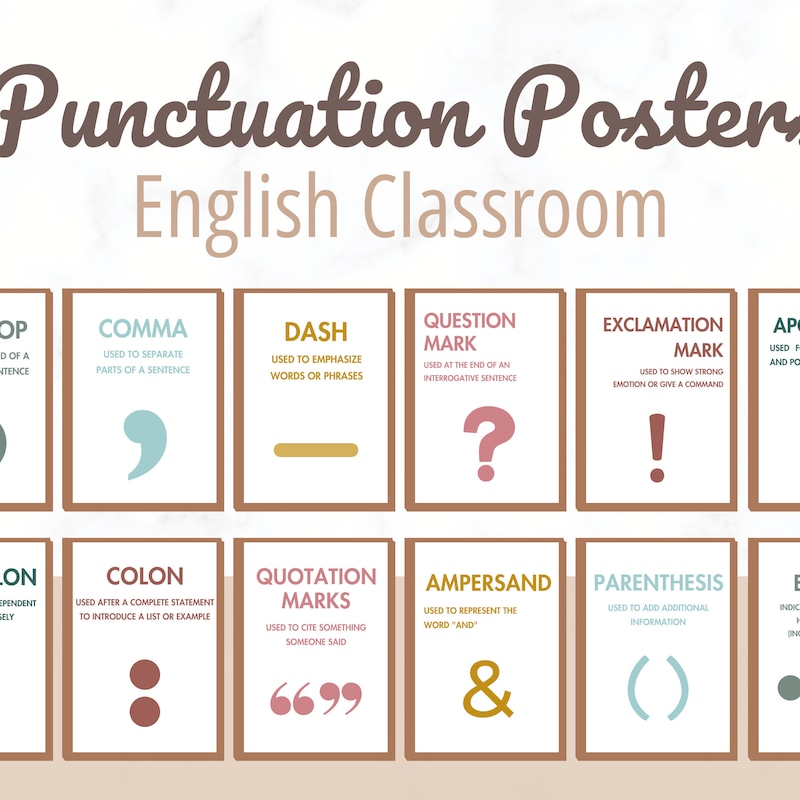 Punctuation Poster - Etsy