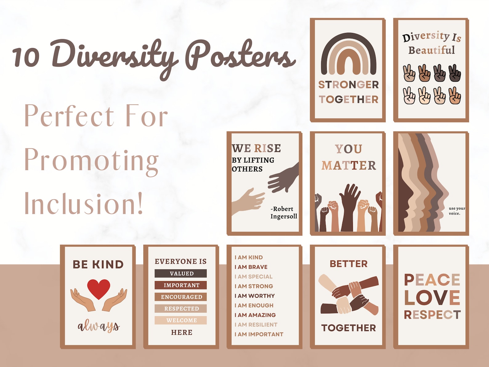 Diversity and Inclusion Digital Posters | School Counselor Office Decor ...