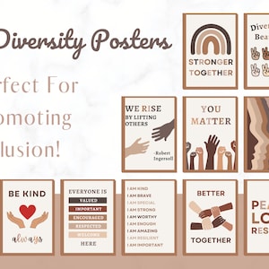 Diversity and Inclusion Digital Posters | School Counselor Office Decor ...