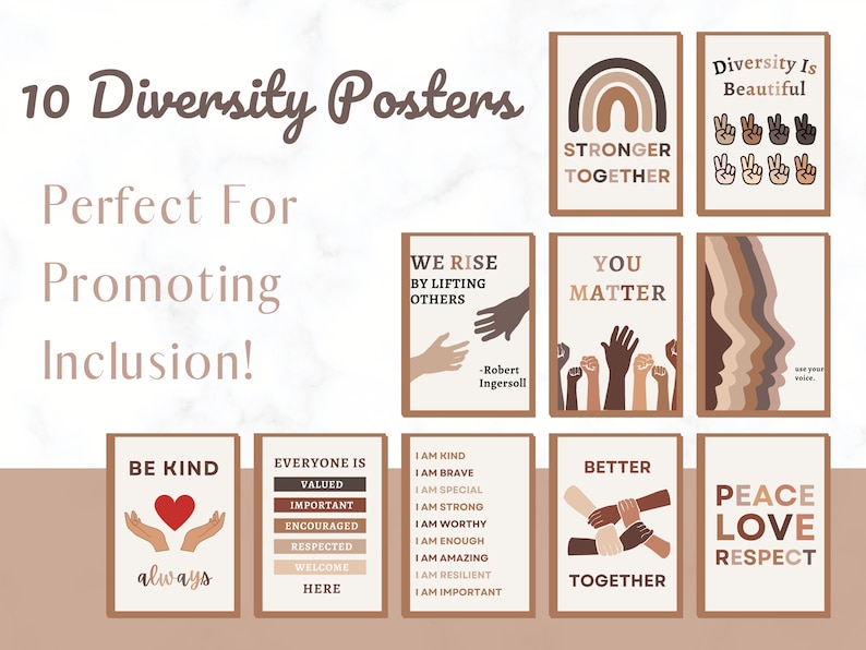 Diversity and Inclusion Digital Posters | School Counselor Office Decor ...