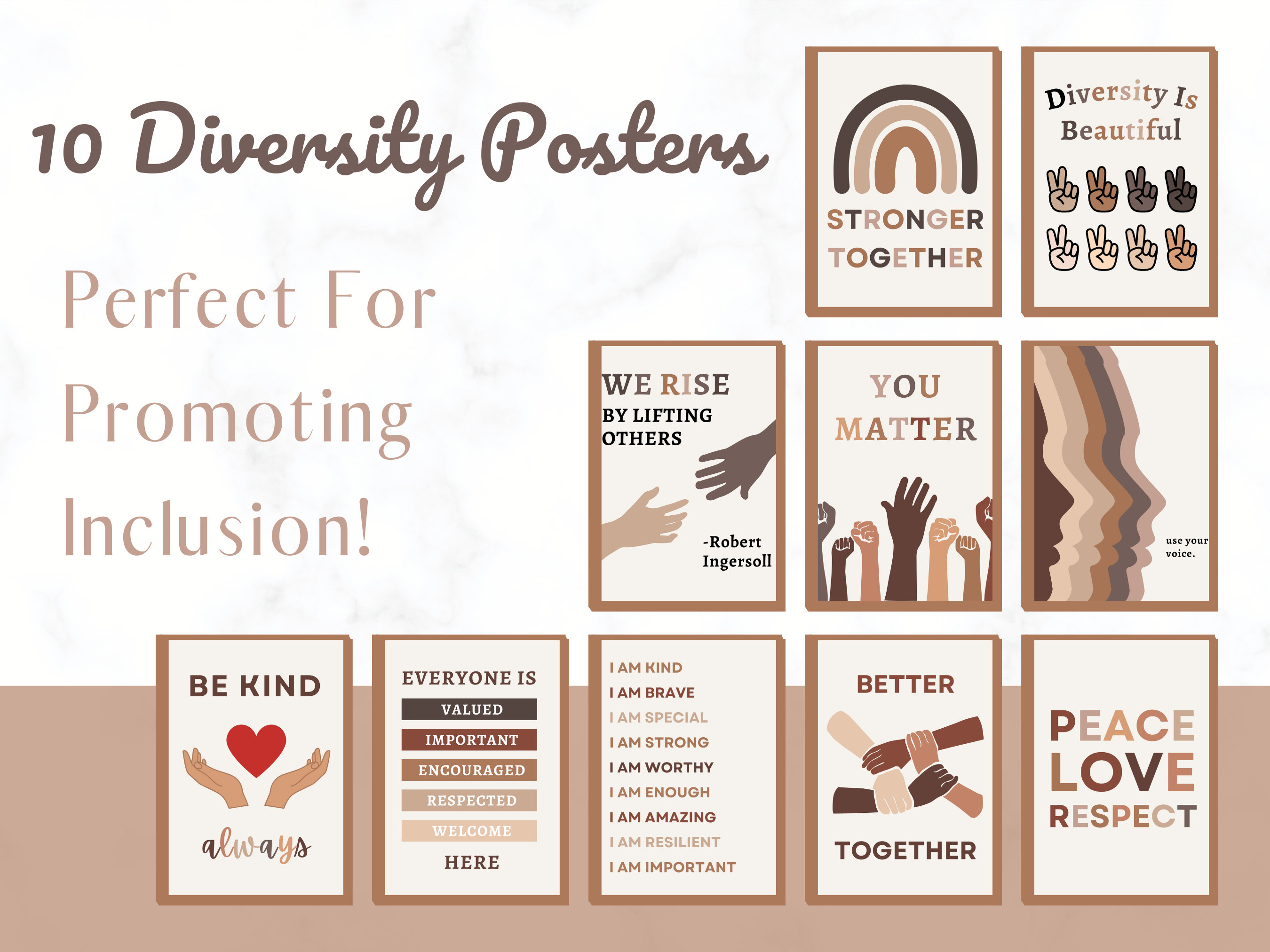 Diversity and Inclusion Digital Posters | School Counselor Office Decor ...