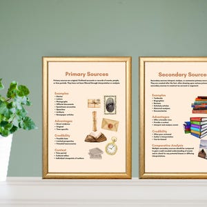 Primary & Secondary Sources Posters, Social Studies Posters, History ...