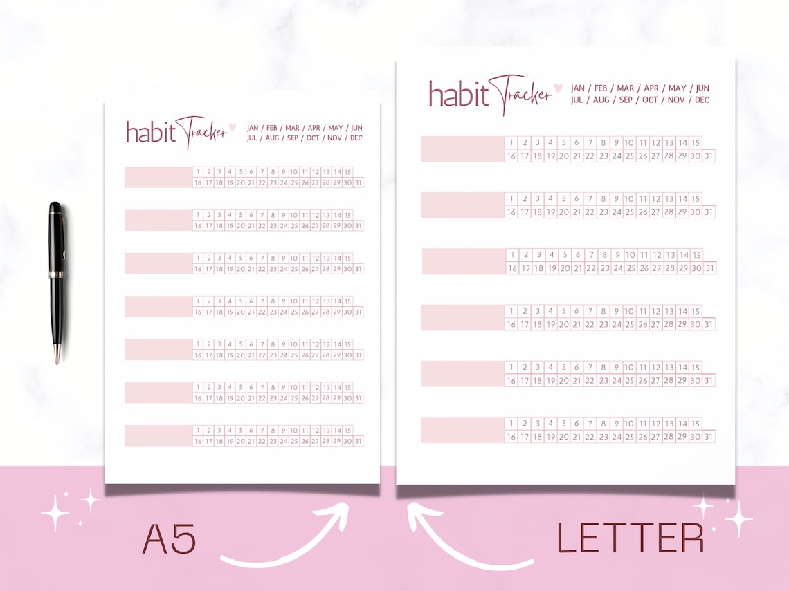 Habit Tracker Printable Digital Habit Tracker Habit Tracker - Etsy