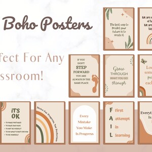 Growth Mindset Posters | Classroom Posters | Neutral Boho Posters ...