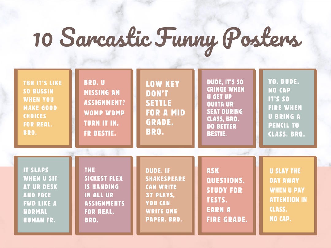 Sarcastic Funny Classroom Posters, Middle School Teacher Posters, High ...