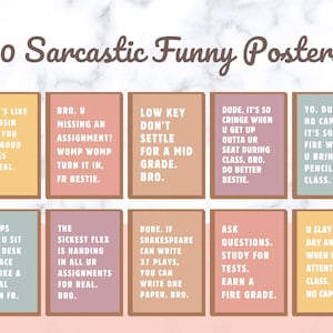 Sarcastic Funny Classroom Posters, Middle School Teacher Posters, High ...