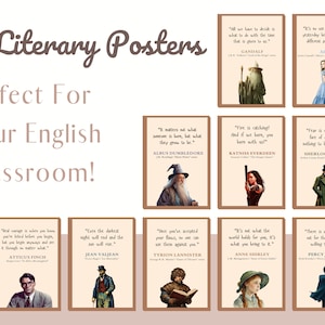 Famous Characters Posters, English Classroom Decor, English Novel ...