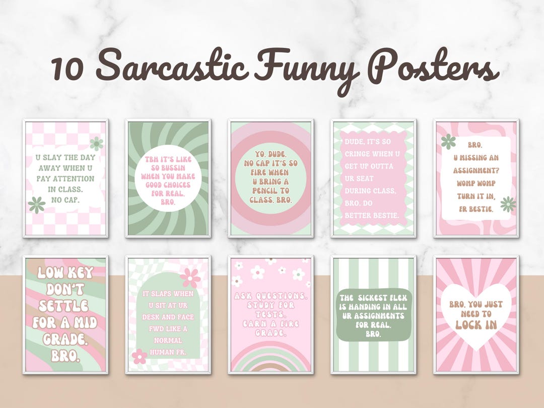 Sarcastic Funny Classroom Posters, Middle School Teacher Posters, High ...