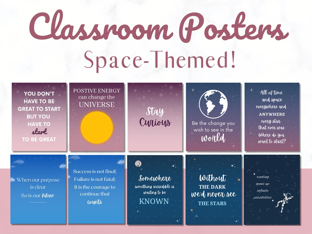 Growth Mindset Classroom Posters | Science Class Decor | Space Decor ...
