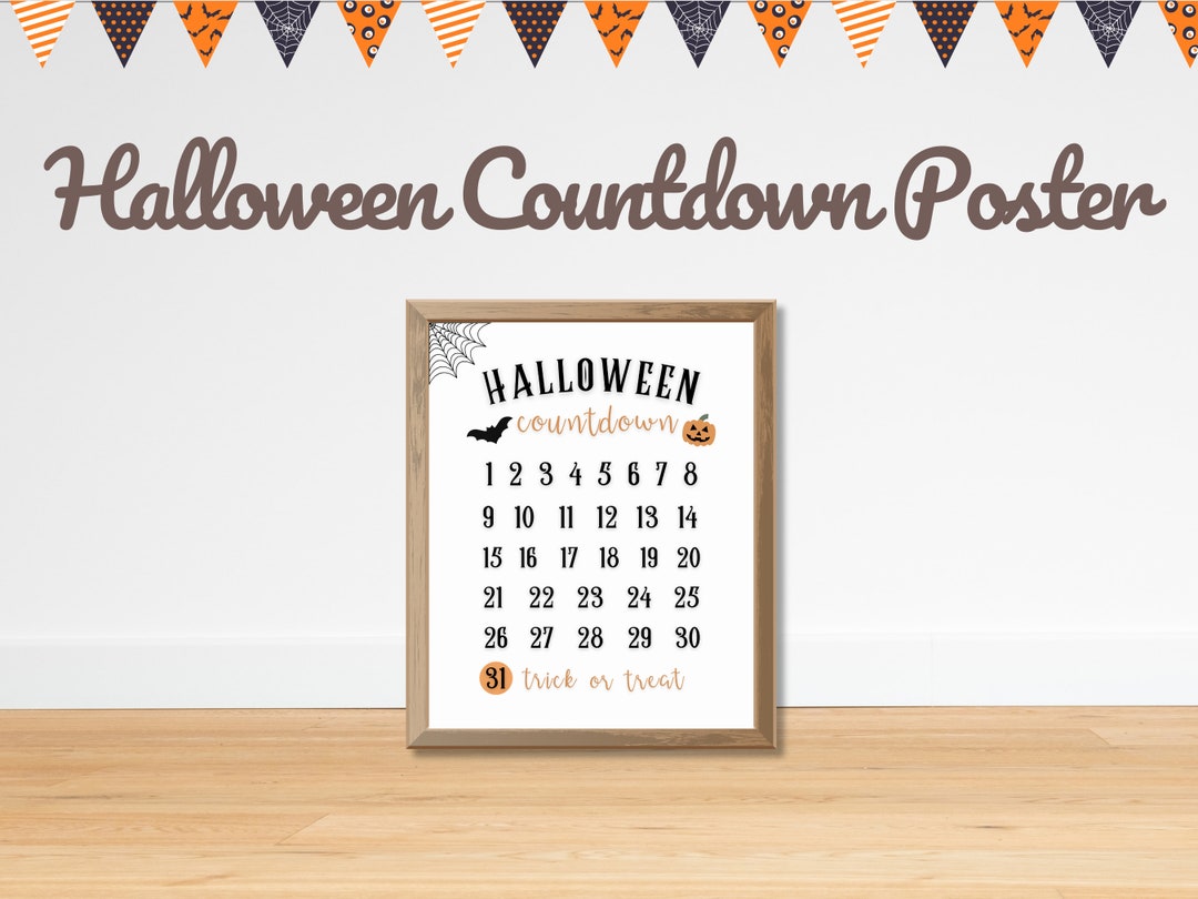 Halloween Countdown Happy Halloween Printable Halloween - Etsy