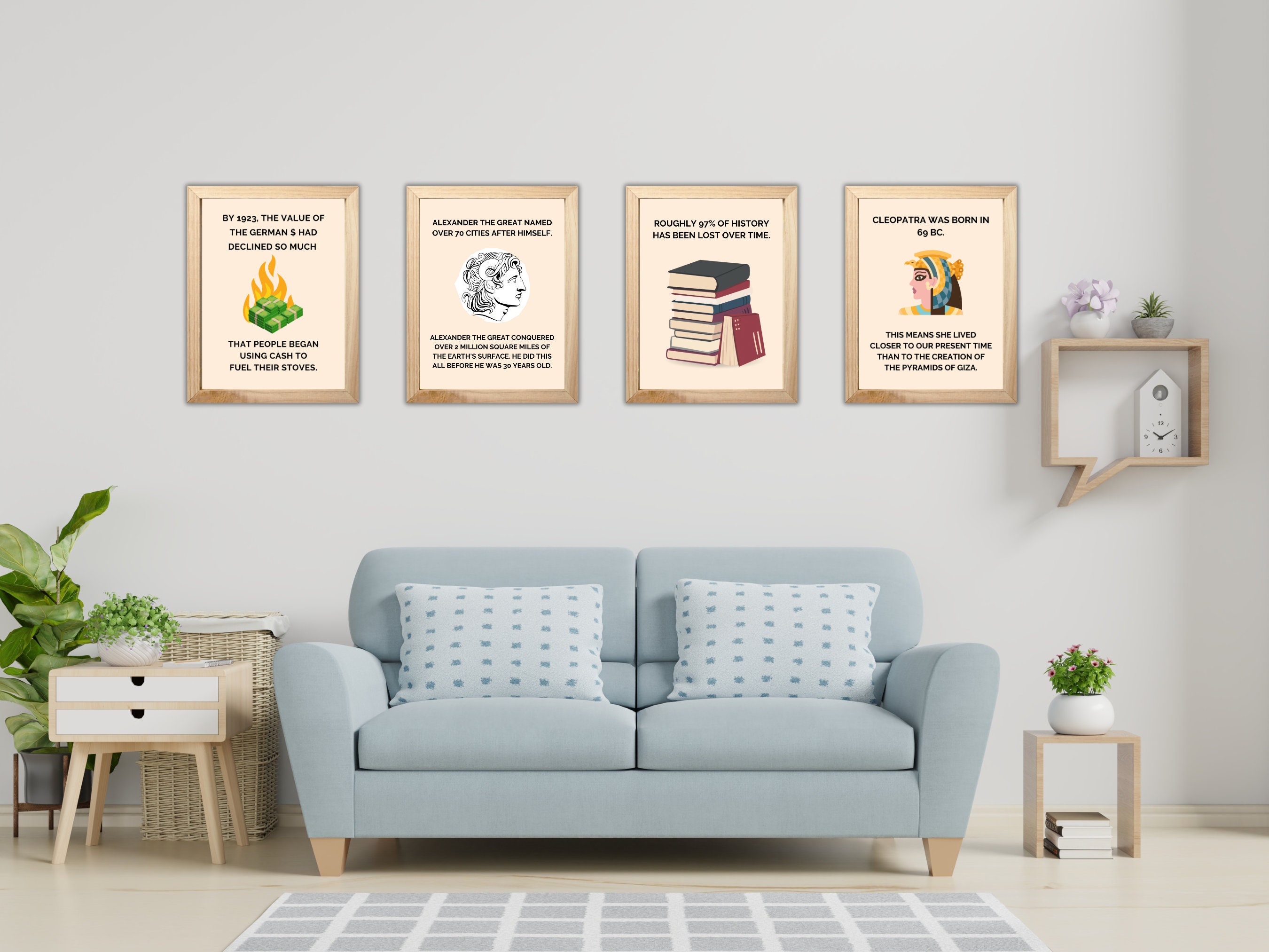History Classroom Decor, Set of 10 History Posters, History Facts ...