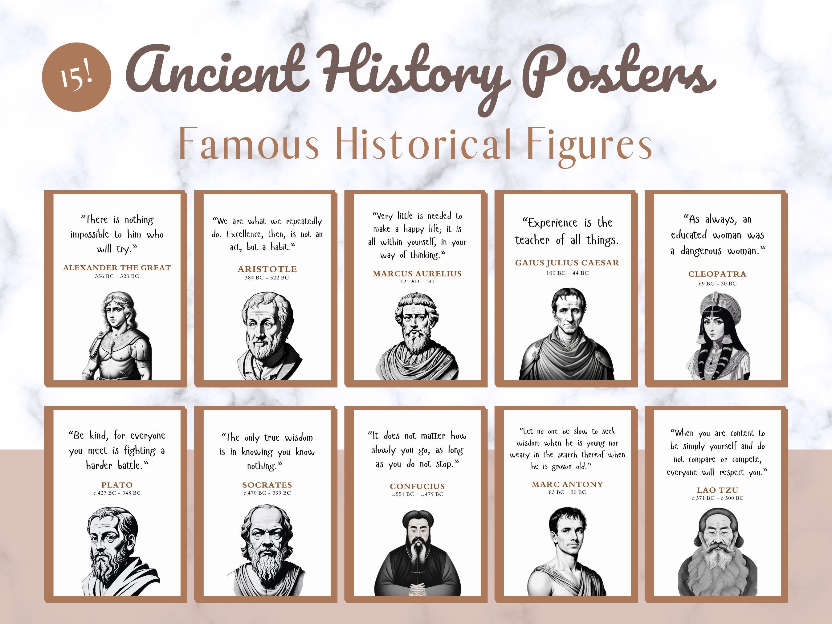 15 Ancient Historical Figures Posters | Famous Historical Figures ...