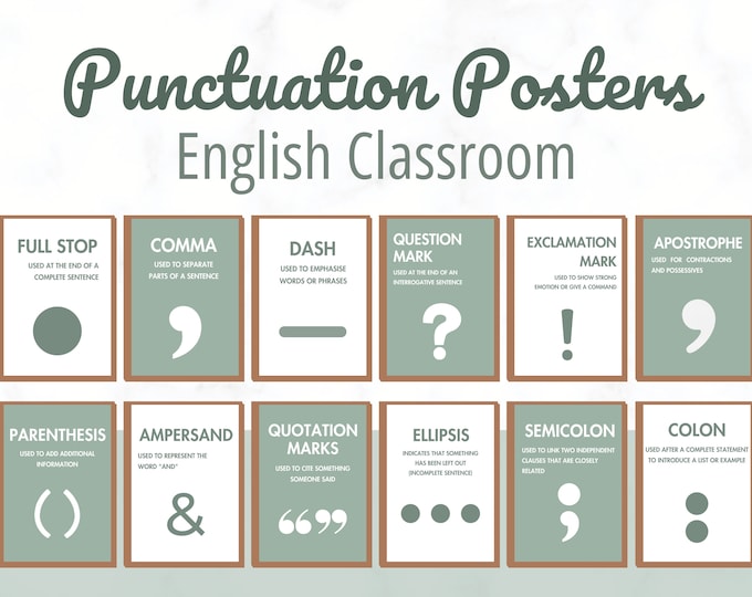 10 Funny English Classroom Posters Printable, Grammar Punctuation ...