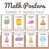 Mathematics Posters, Volume and Surface Area Formulas Posters Set ...