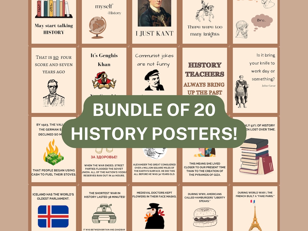 History Classroom Decor, 20 Funny History Posters, Social Studies ...