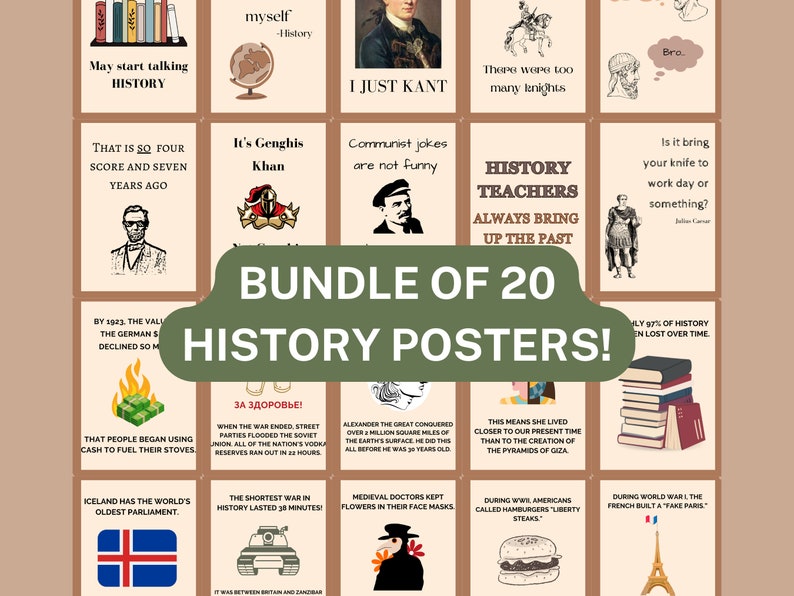 History Classroom Decor, 20 Funny History Posters, Social Studies ...