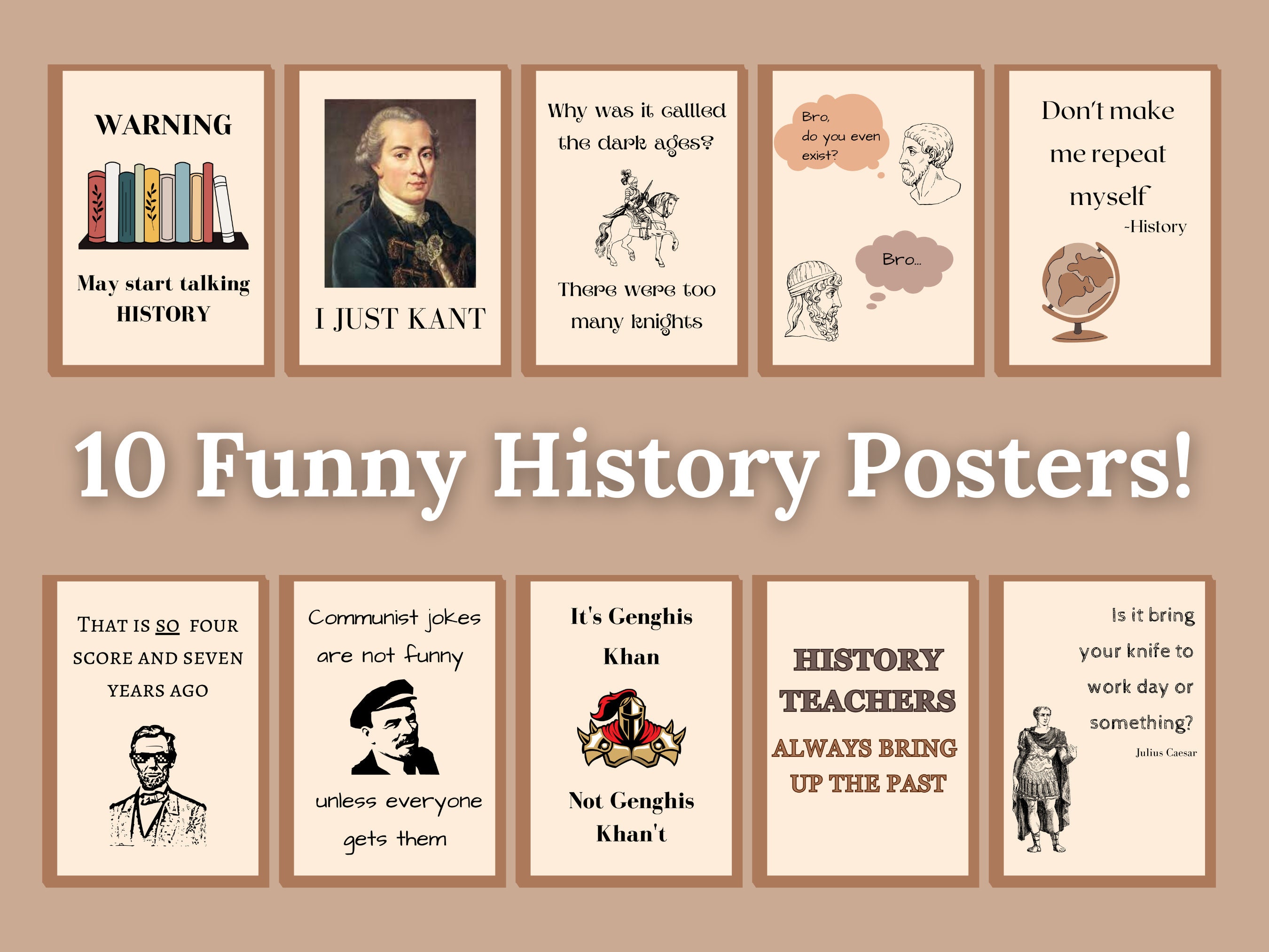 History Classroom Decor, 20 Funny History Posters, Social Studies ...