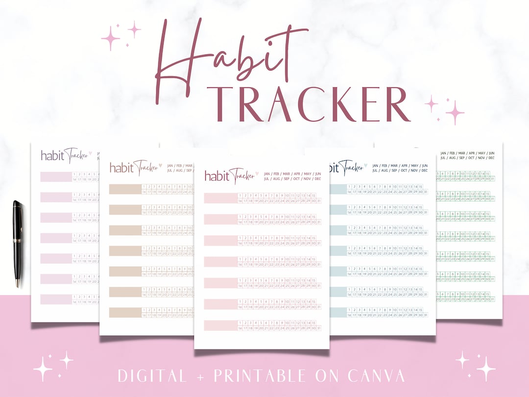 Habit Tracker Printable Digital Habit Tracker Habit Tracker - Etsy