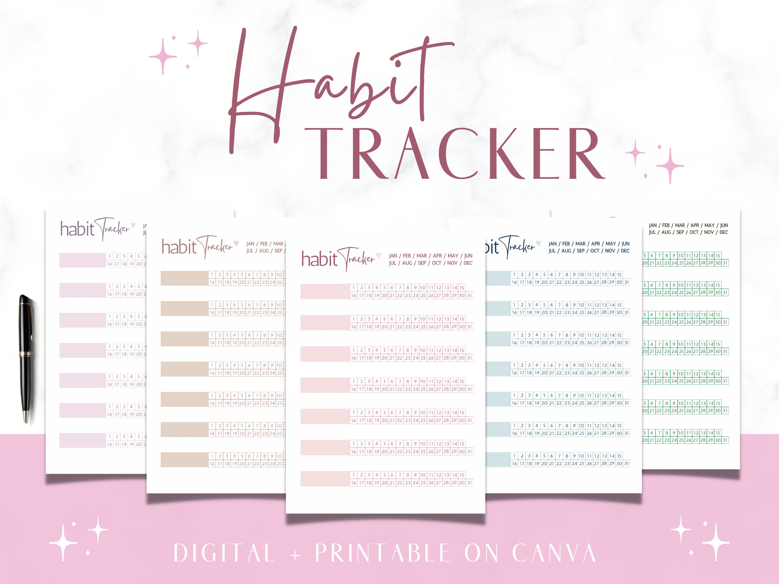 Habit Tracker Printable Digital Habit Tracker Habit Tracker - Etsy