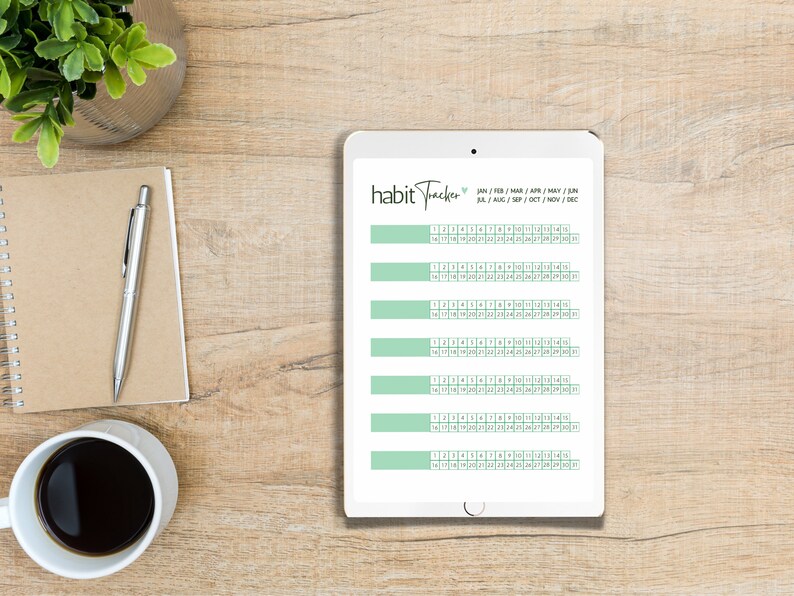 Habit Tracker Printable Digital Habit Tracker Habit Tracker - Etsy