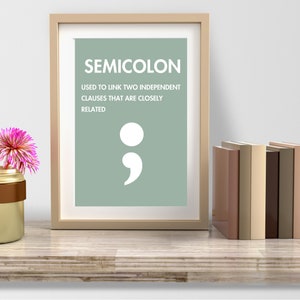 Punctuation English Classroom Posters Set of 12, Boho Classroom Decor ...