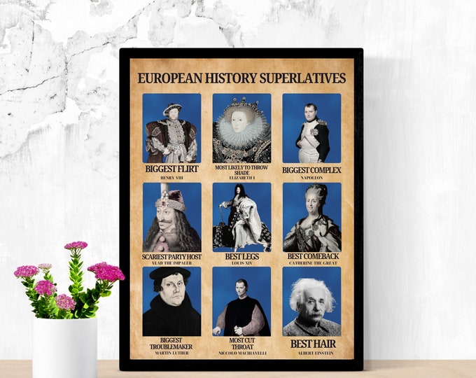 Funny European History Poster - DIGITAL DOWNLOAD | History Superlatives ...