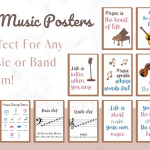Music Classroom | Music Notes Poster | Music Education | Music Theory ...