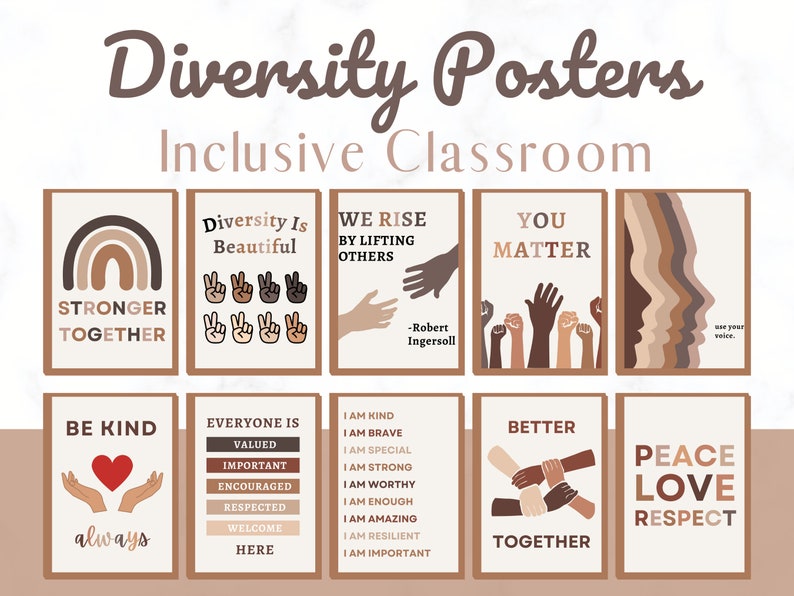 Diversity and Inclusion Digital Posters | School Counselor Office Decor ...