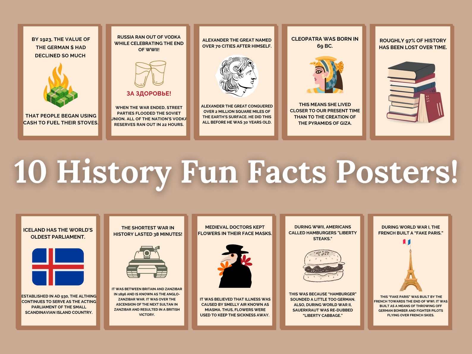 History Classroom Decor, 20 Funny History Posters, Social Studies ...