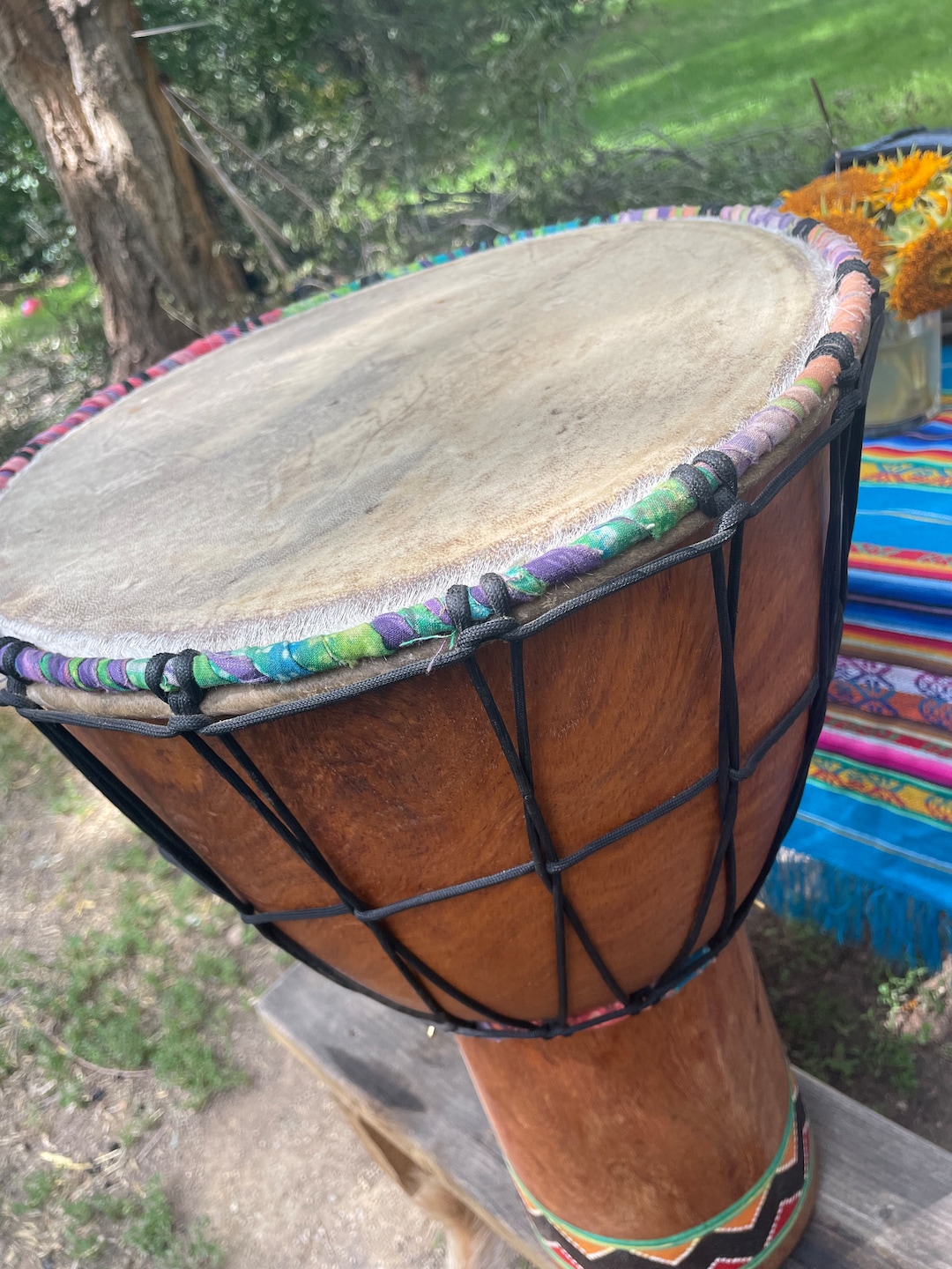 African Jembe Drum W/deer Skin Hyde - Etsy
