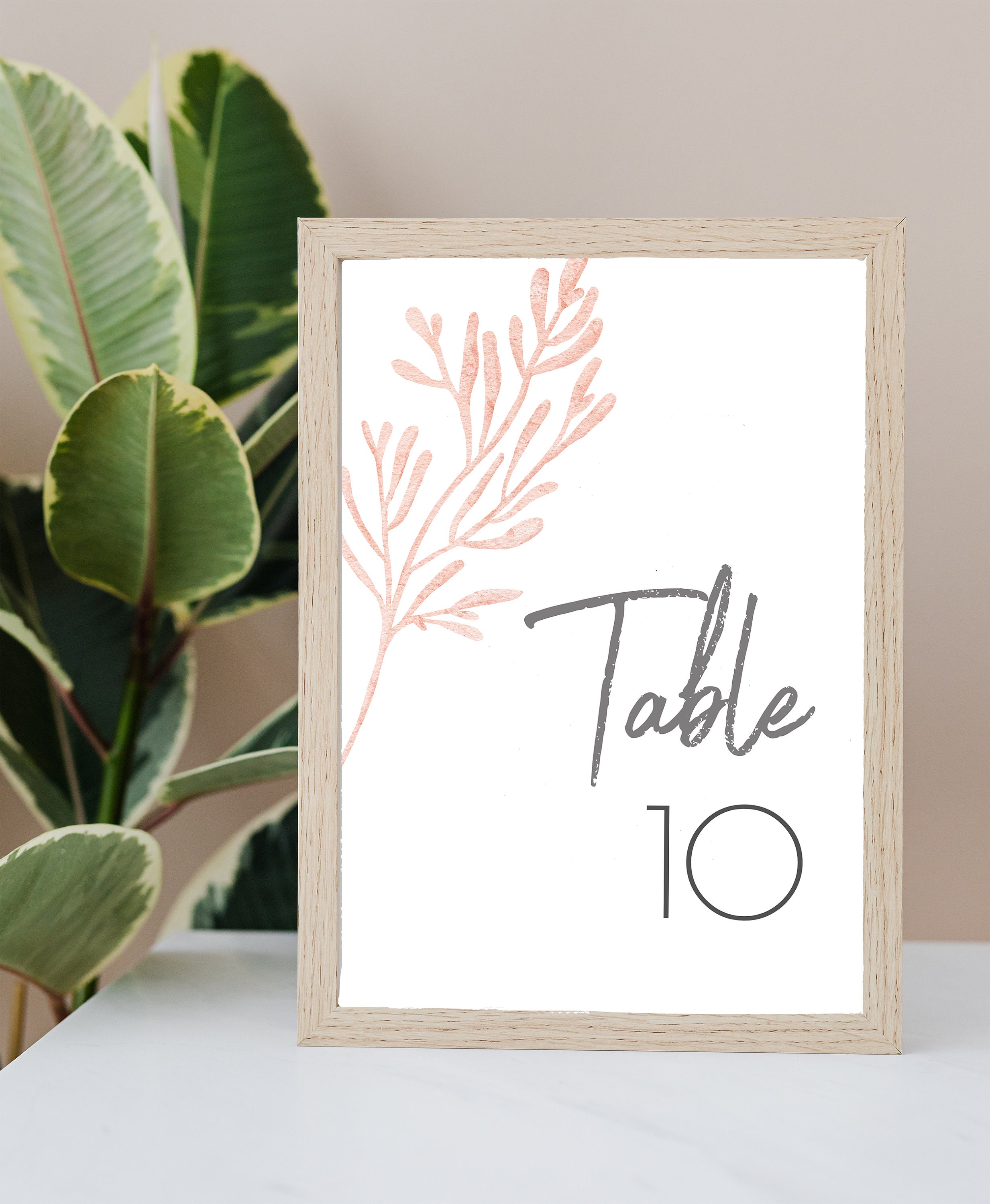 Modern Coastal Pink Watercolor Table Number • Destination Beach Wedding ...