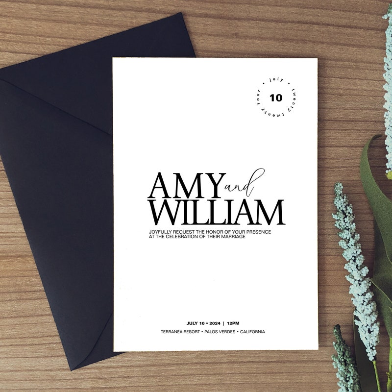 Typography Wedding Invitations - Etsy