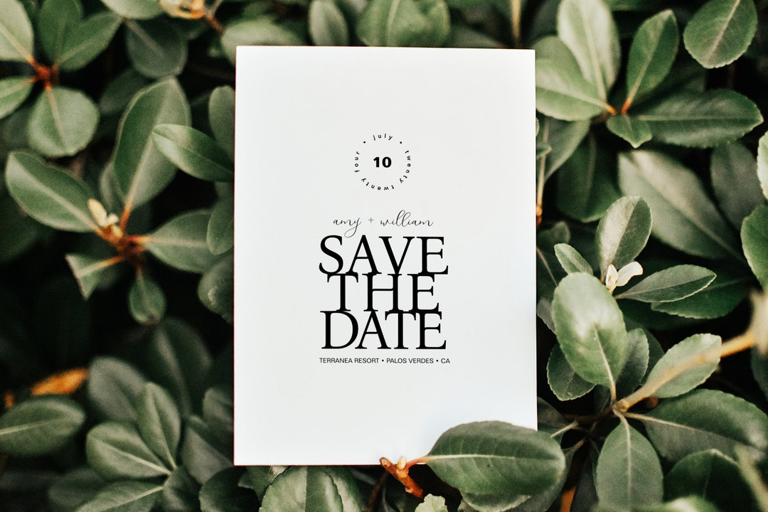 Stylish Modern Minimalist Save the Date • Sophisticated Fonts in Bold ...