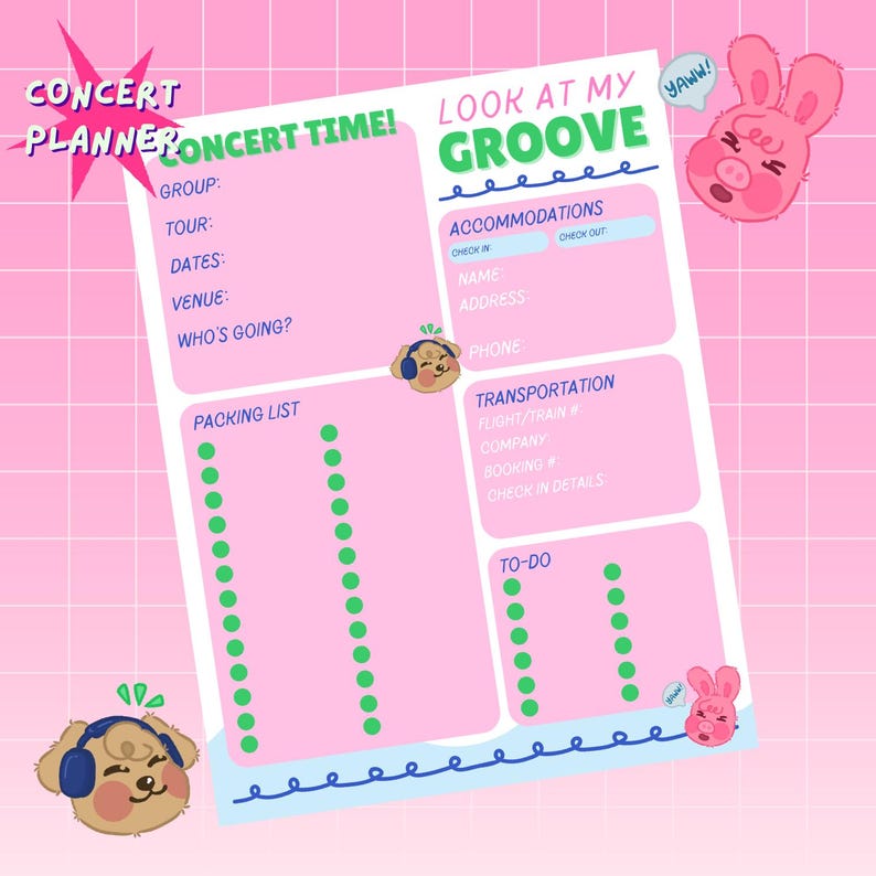 Silly Skzoos Digital Planner Stray Kids SKZ Monthly Weekly Daily ...