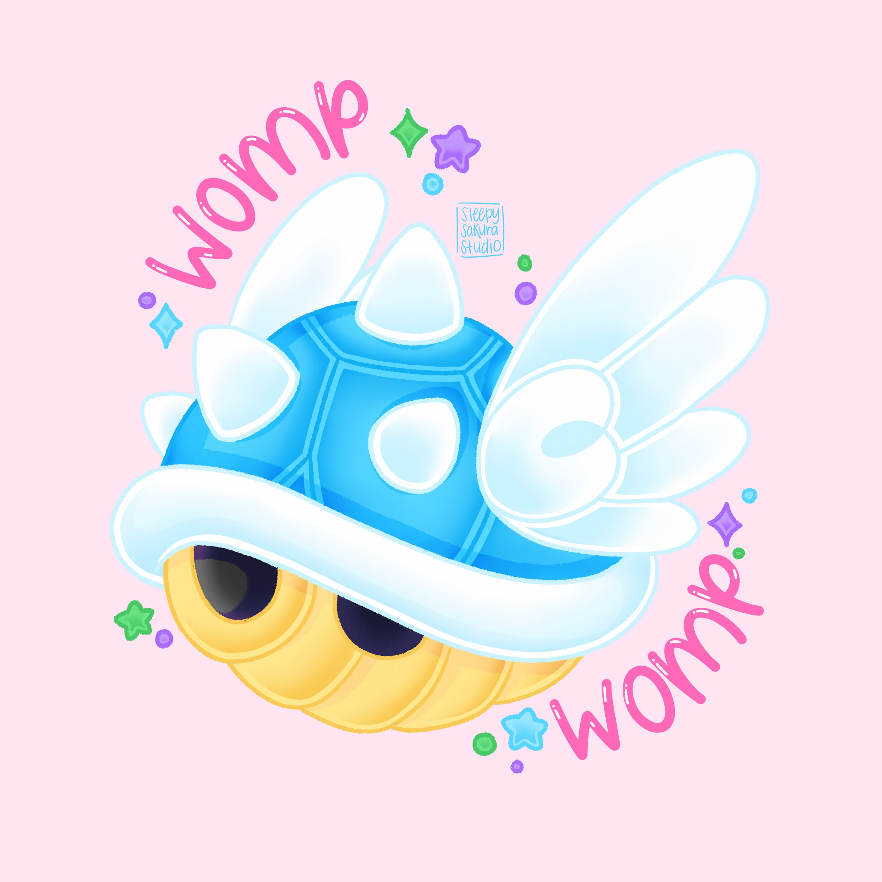 Blue Shell womp Womp Sticker Video Game Stickers Gamer Girl Pink Cute ...