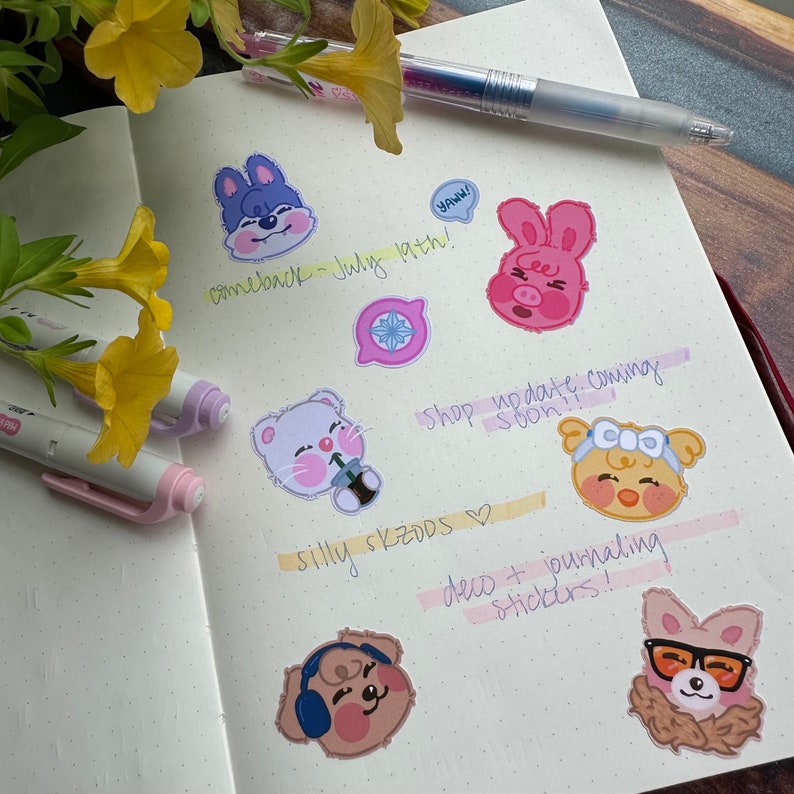 Stray Kids silly Skzoos Sticker Sheet K-pop Deco Journaling Stickers ...